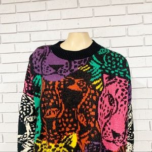 FARM Rio | Sweaters | Farm Rio Womens Mixed Midnight Leopards Sweater ...